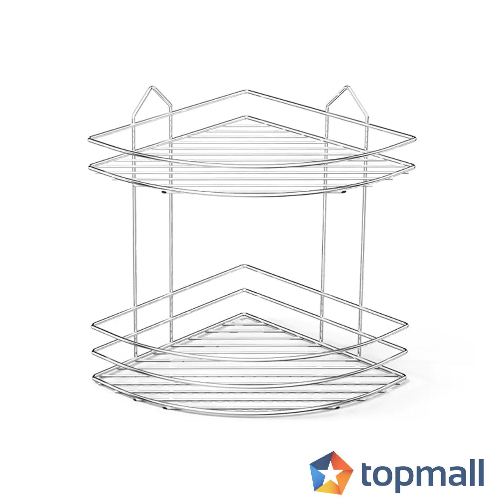 Ъглова етажерка за баня 2 нива TEKNO-TEL BK 002, Дюбел